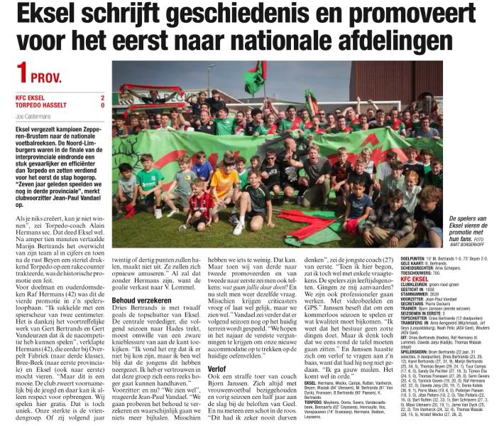 Eksel gaat nationaal! - KFC Eksel